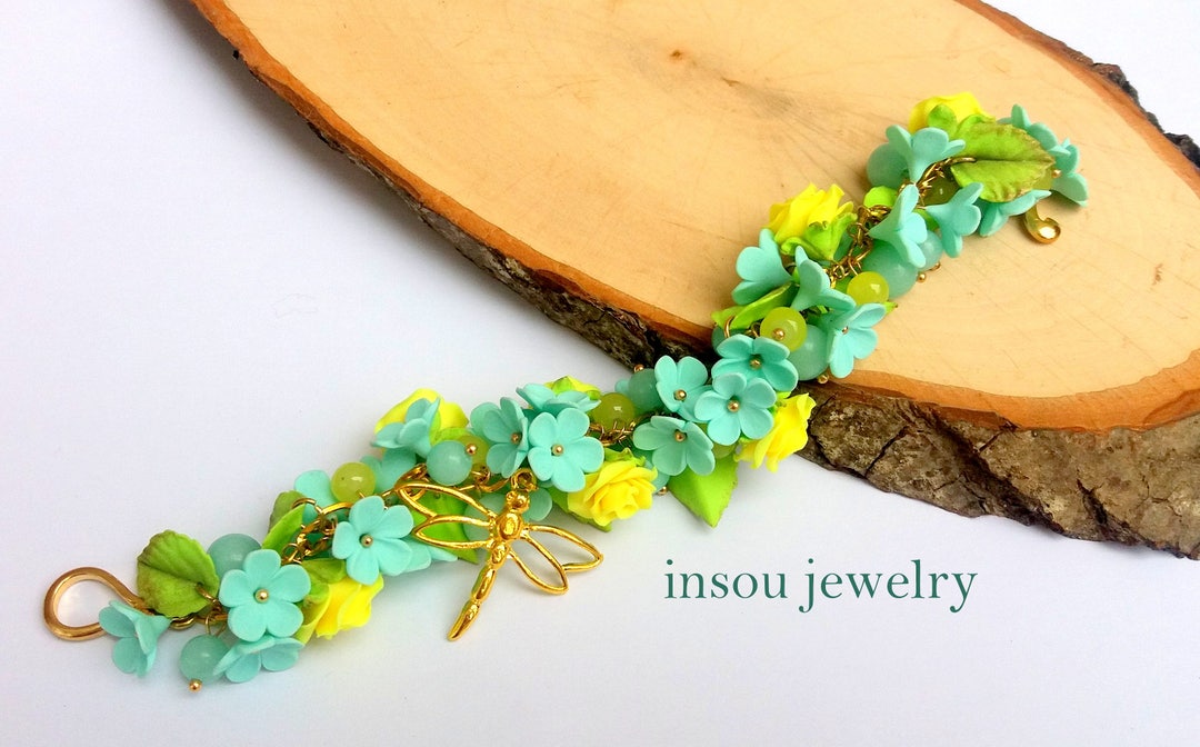 Mint Bracelet Flower Bracelet Romantic Bracelet Mint Jewelry Women Gift ...