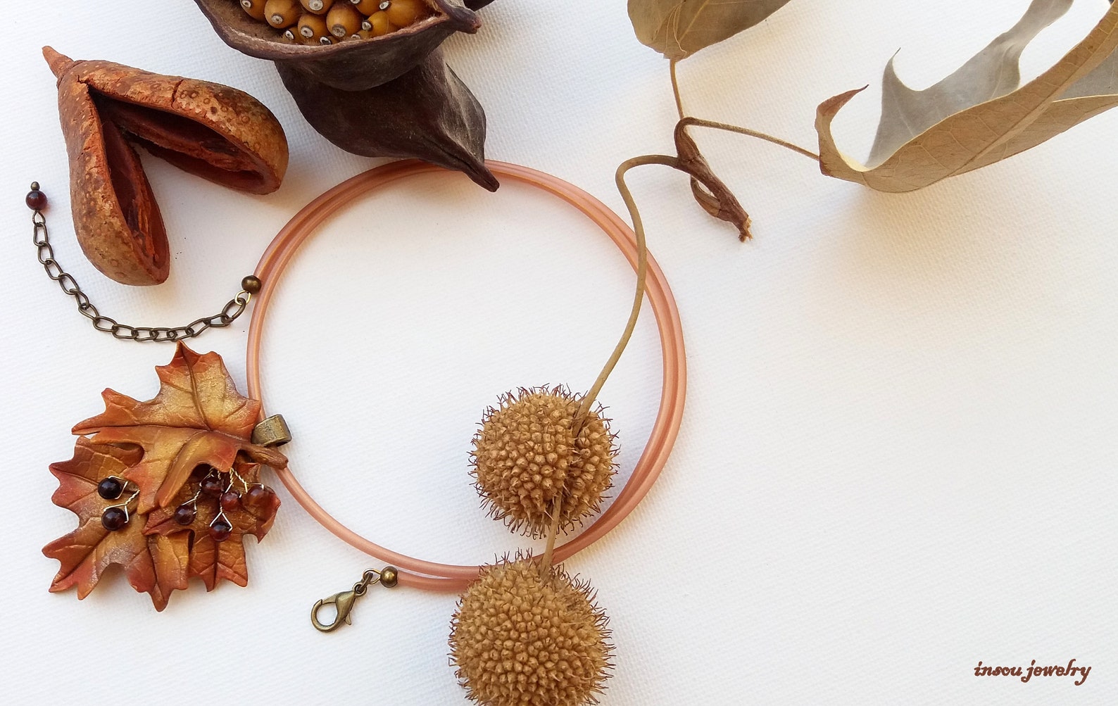 Maple Fall Necklace Fall Leaf Necklace Berry Necklace Necklace - Etsy