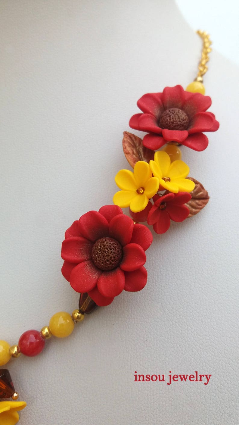 Fall Jewelry Statement Necklace Autumn Jewelry Flower | Etsy