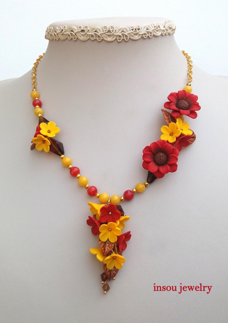 Fall Jewelry Statement Necklace Autumn Jewelry Flower | Etsy
