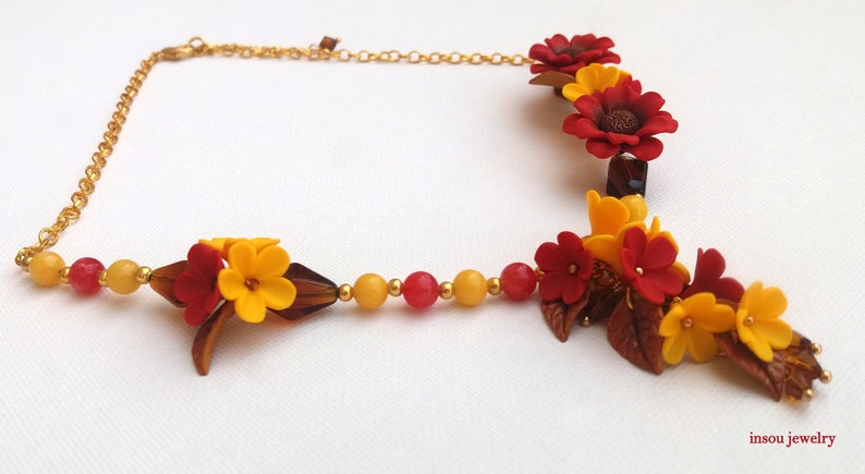 Fall Jewelry Statement Necklace Autumn Jewelry Flower | Etsy