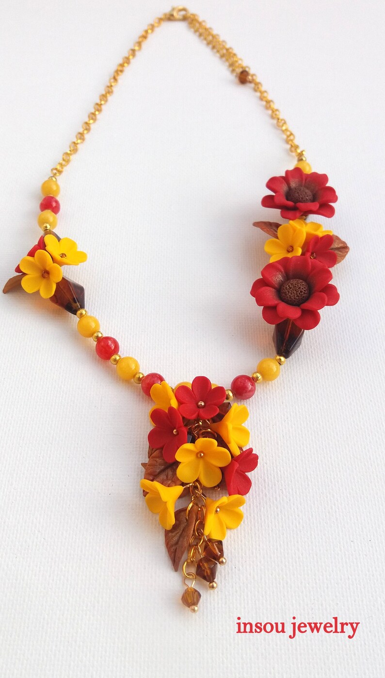 Fall Jewelry Statement Necklace Autumn Jewelry Flower | Etsy