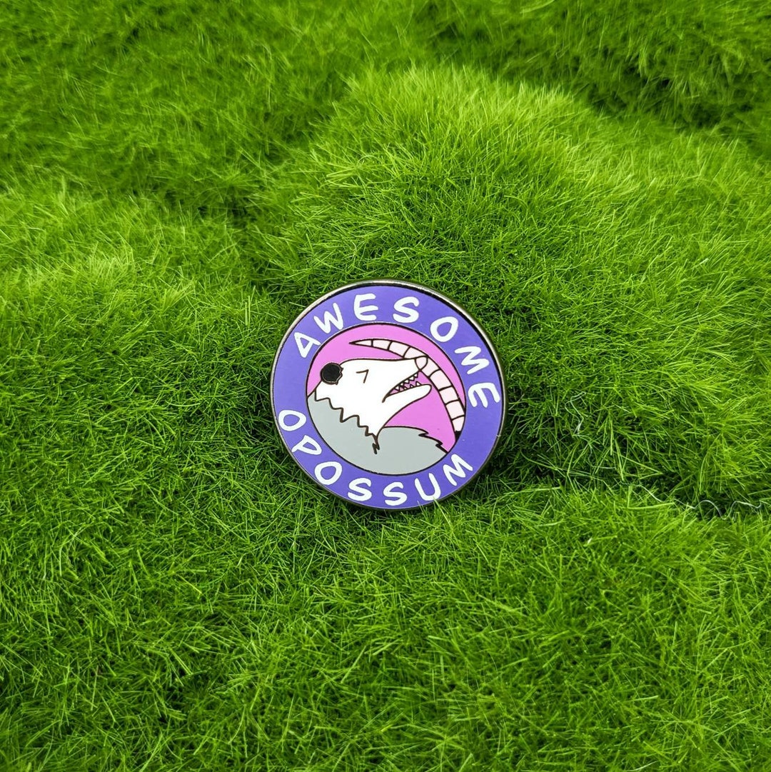Awesome Opossum Pin - 1 Inch Hard Enamel Pin - Etsy