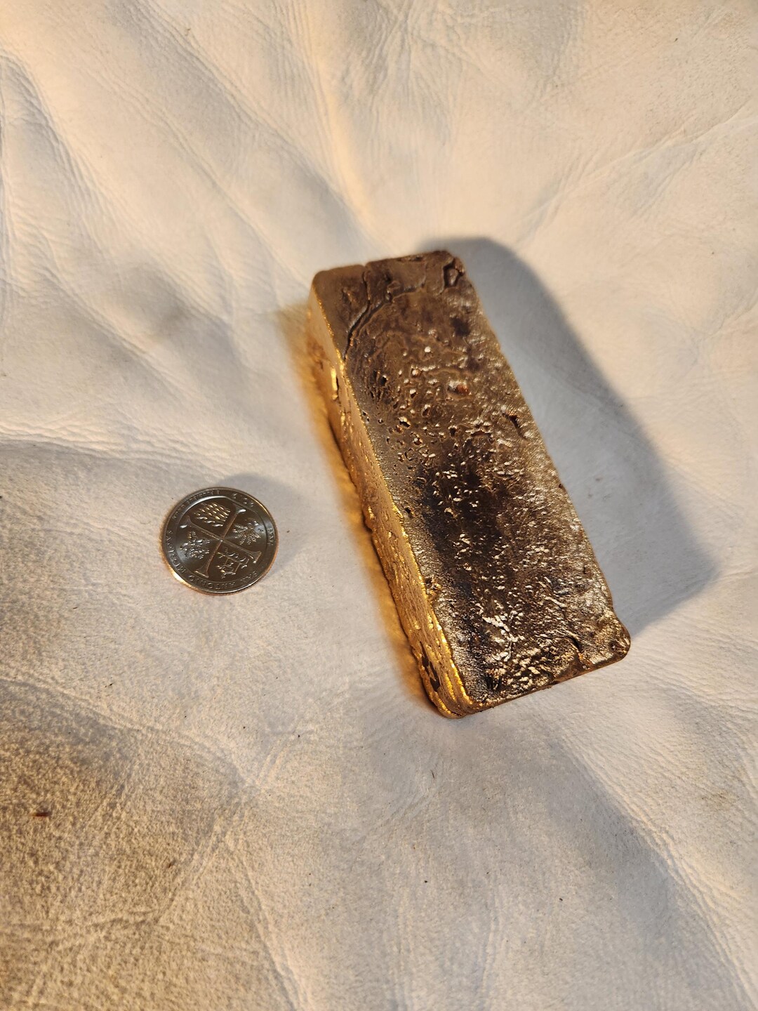 Tin Bronze Ingot 1.45 Lbs Bar 23.27 Oz 659.8 G Yellow Bell Metal Bronze ...
