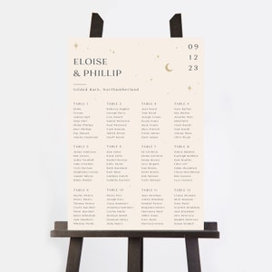 Wedding Table Plan, Seating Chart, Celestial Night Sky - Etsy