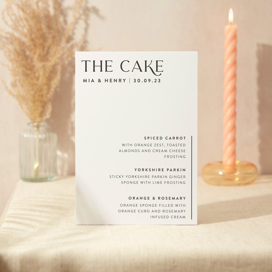 Wedding Cake Sign | Wedding Sign | A4 Sturdy Foamex Sign | Minimal ...
