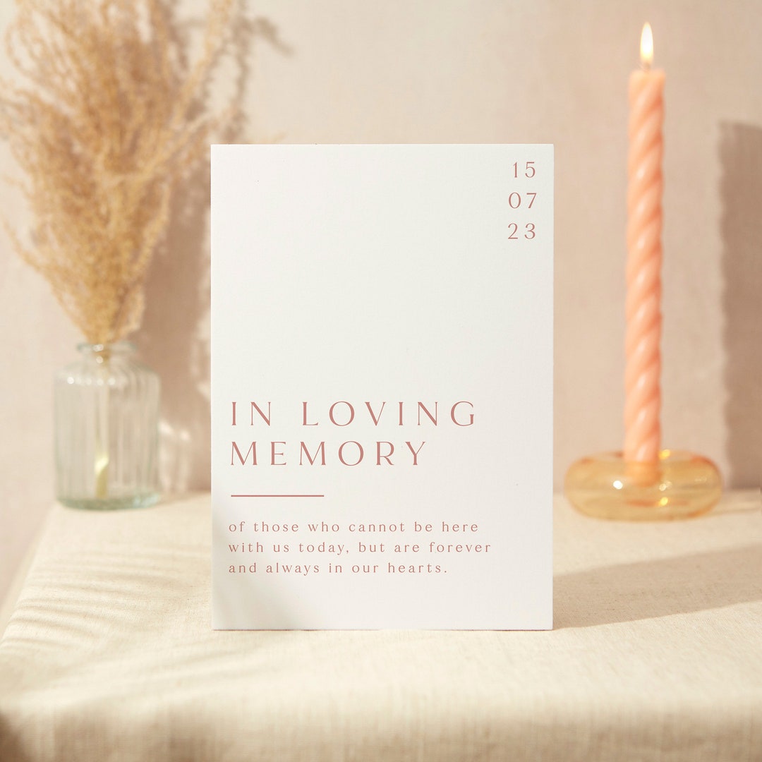 In Loving Memory Sign | Wedding Sign | A4 Sturdy Foamex Sign | Minimal ...