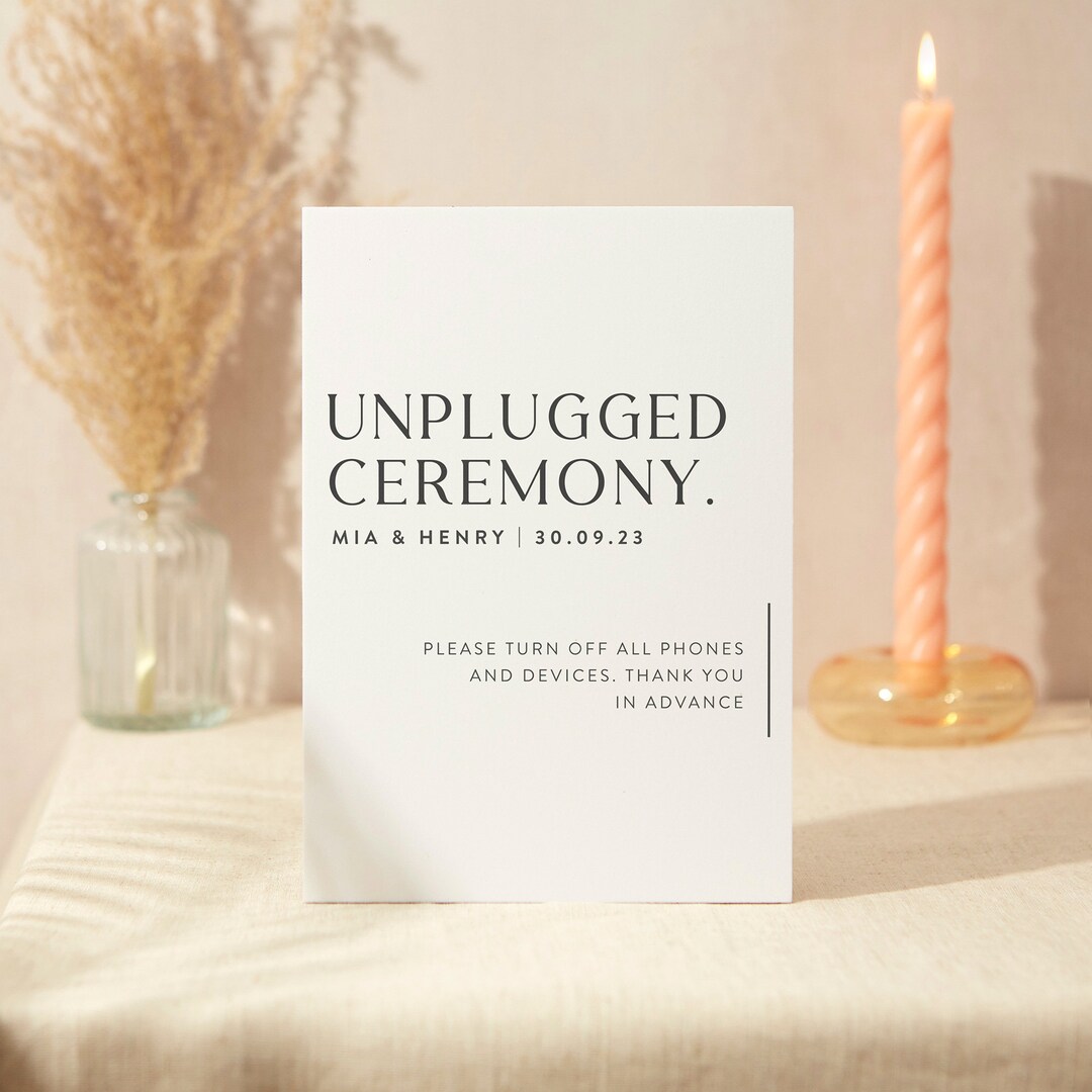 Unplugged Ceremony Sign – Minimalist Wedding Decor - Etsy