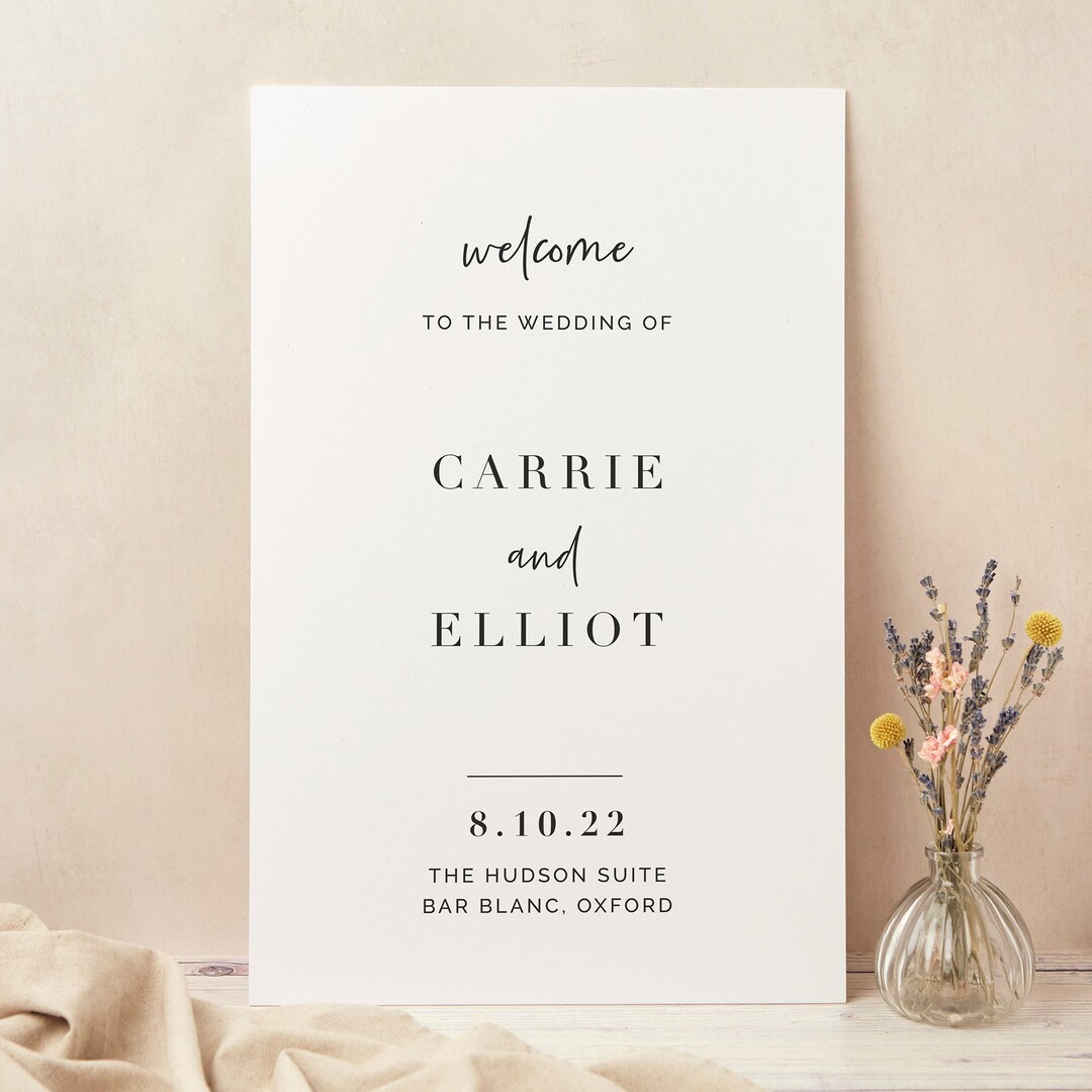 Wedding Welcome Sign, Custom Wedding Sign, Large Wedding Board, Printed ...