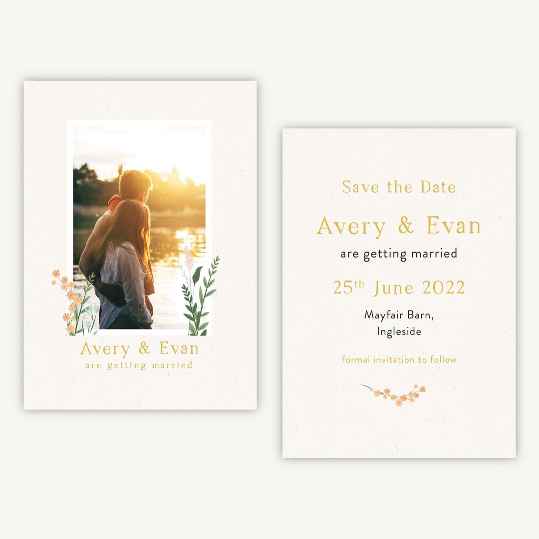 Wedding Save the Date Card - Photo Save the Date - Colourful Summer ...
