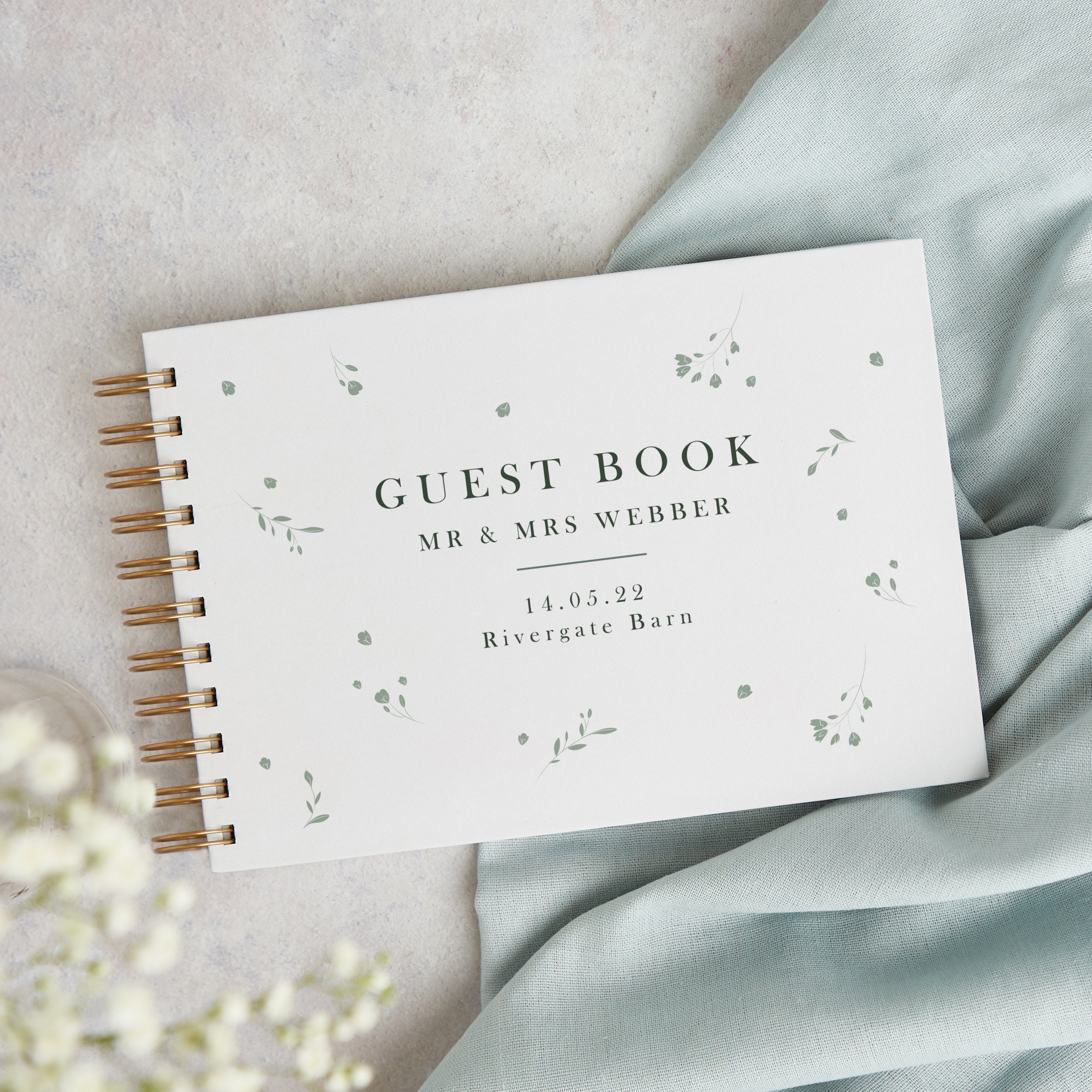 Sage Wildflower Wedding Guest Book - Etsy
