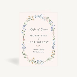 Wildflower Wreath Wedding Order of Service - Etsy