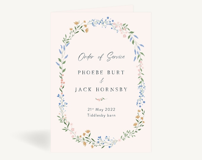 Regency Floral Wedding Order of Service - Etsy