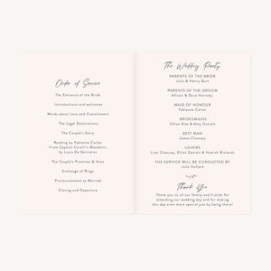 Wildflower Wreath Wedding Order of Service - Etsy