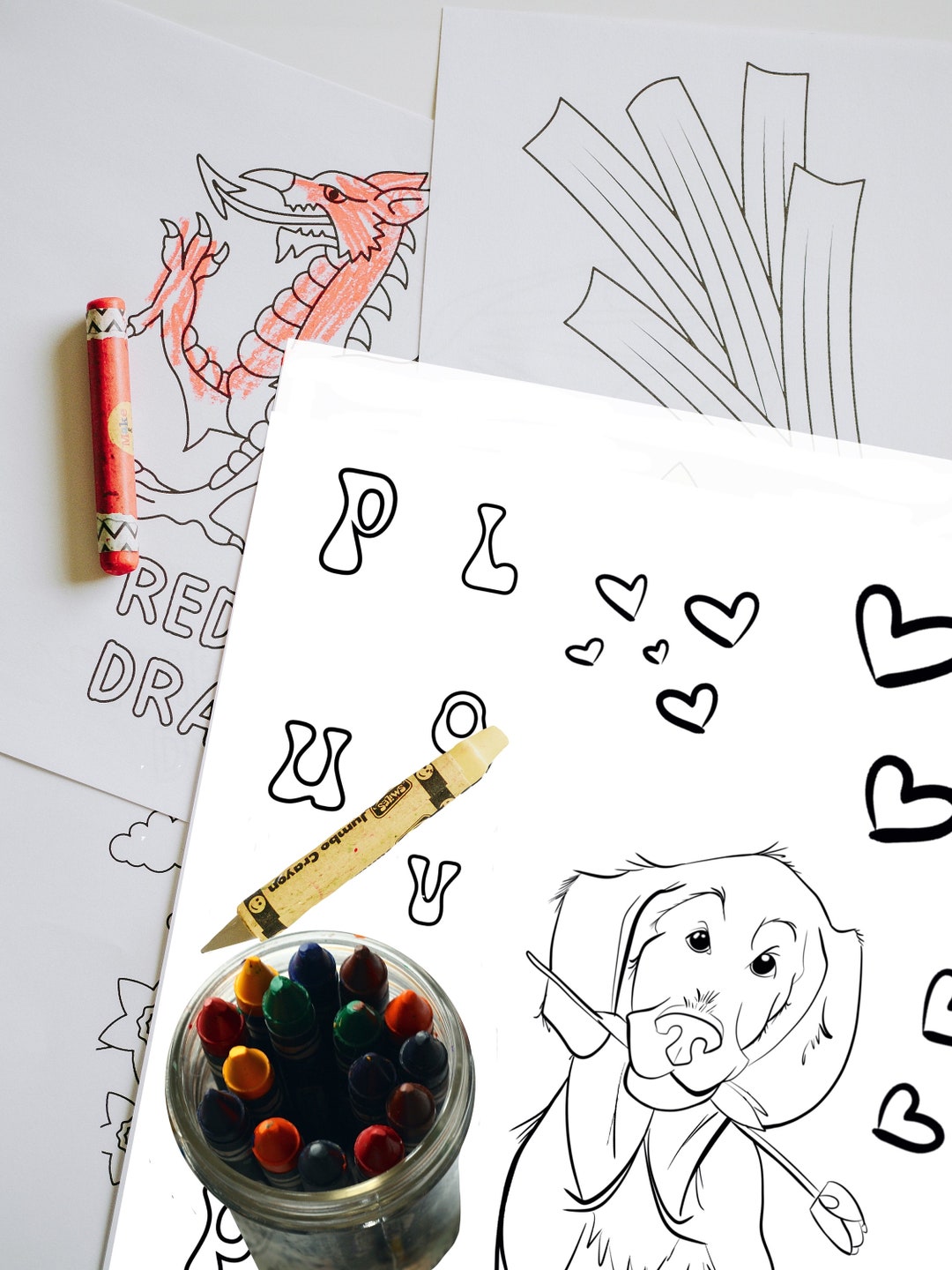 Adorable Puppy Love Coloring Page - Instant Download! - Etsy