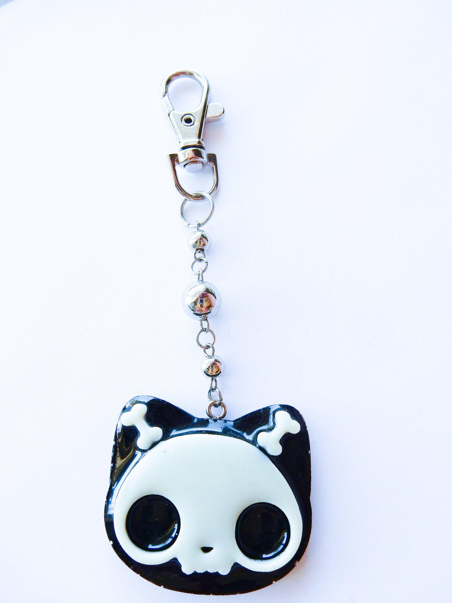 Cat Skull Keychain Gothic Halloween Spooky Glow in the - Etsy