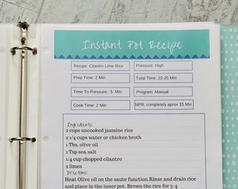 Instant Pot Recipe Card Bundle - Etsy