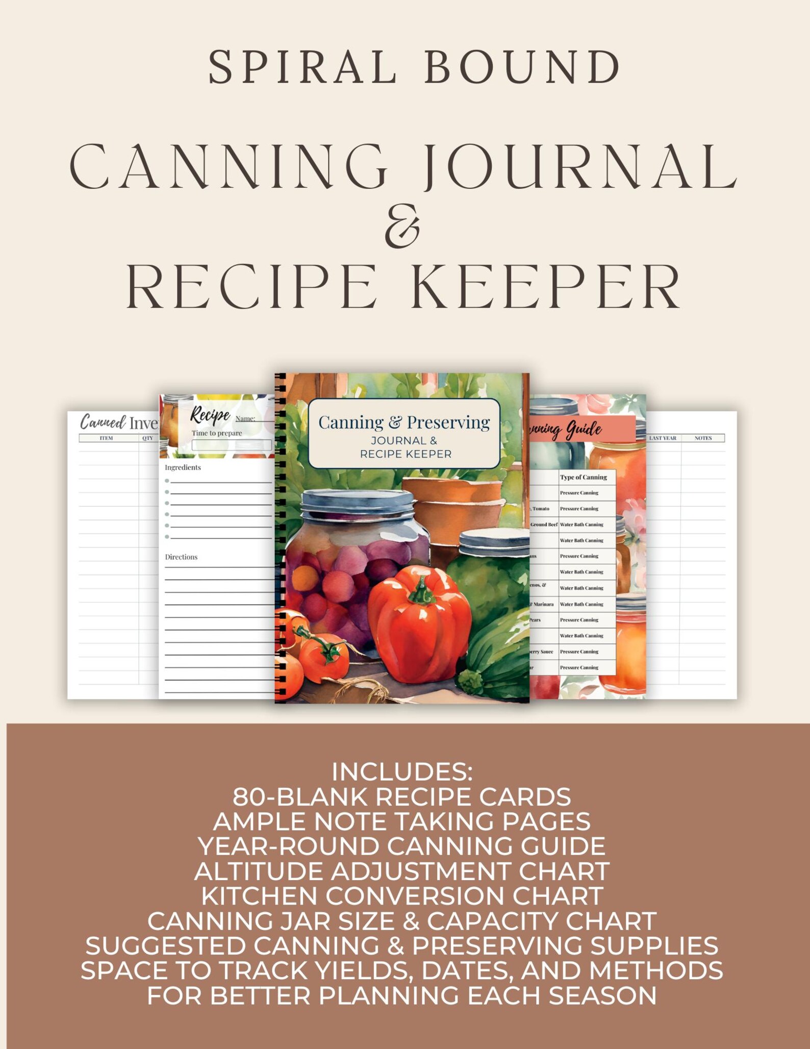 Canning Journal & Recipe Keeper: Keep Track of Canning Recipes and ...