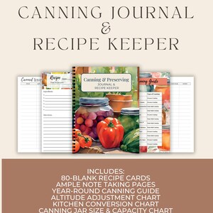 Canning Journal & Recipe Keeper: Keep Track of Canning Recipes and ...
