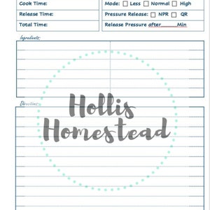 Instant Pot Recipe Card Bundle - Etsy