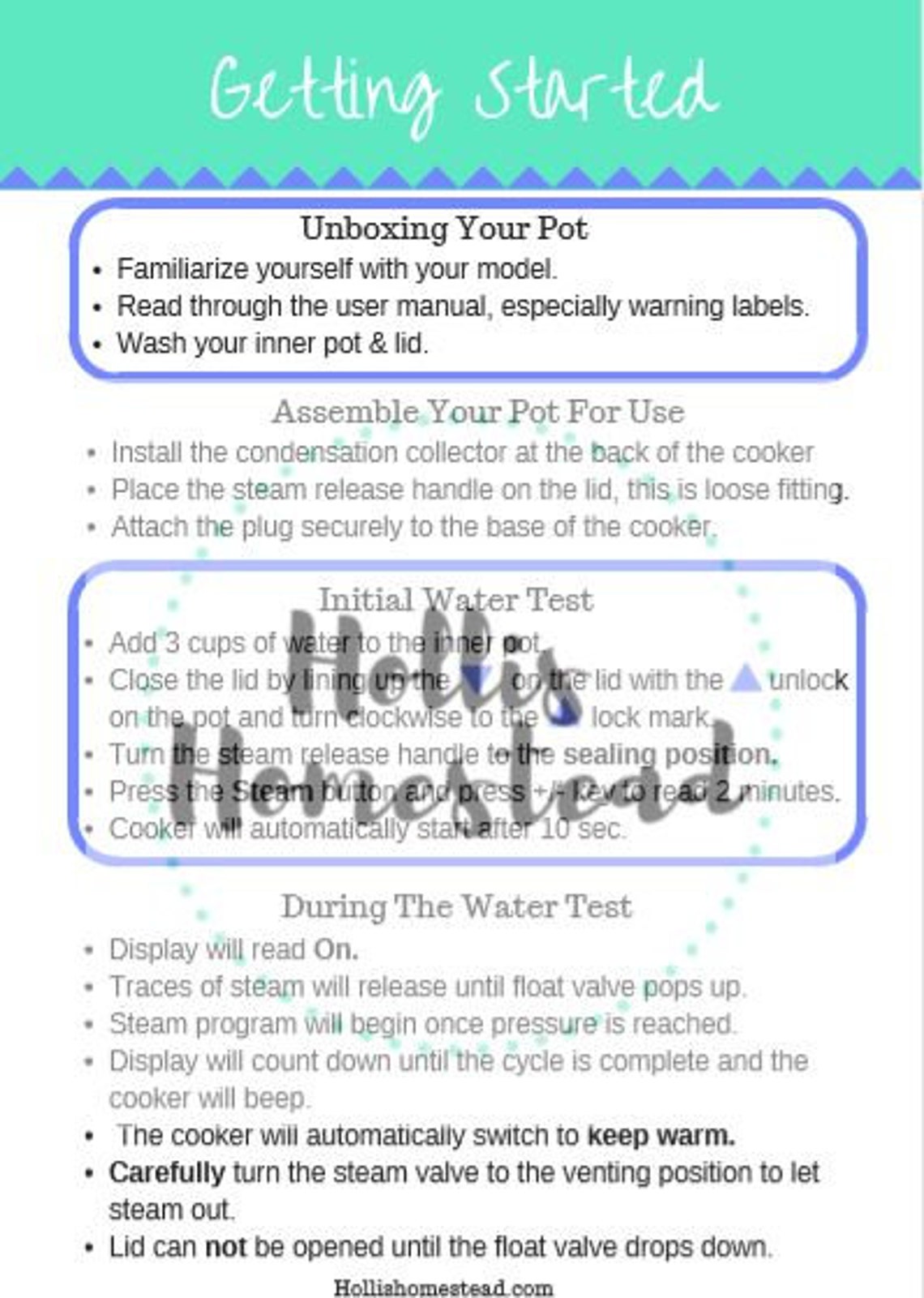 Printable Instant Pot Beginners Guide (24 Page) Recipes, Time Chart ...