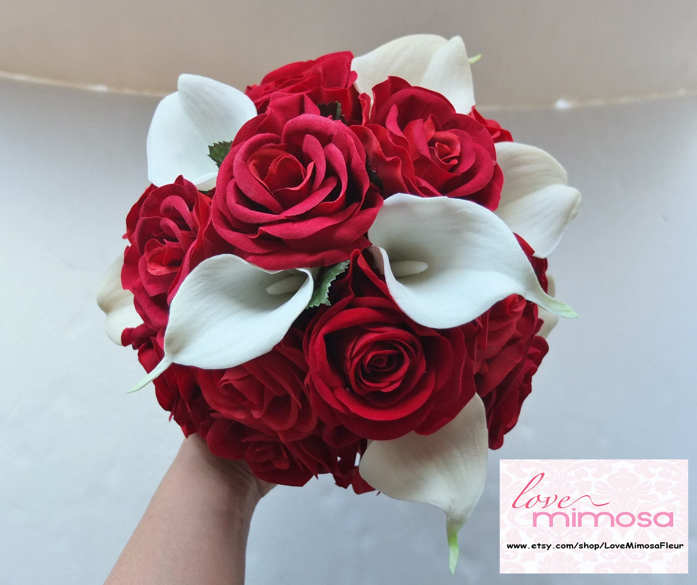 White Lily And Red Roses Bouquet