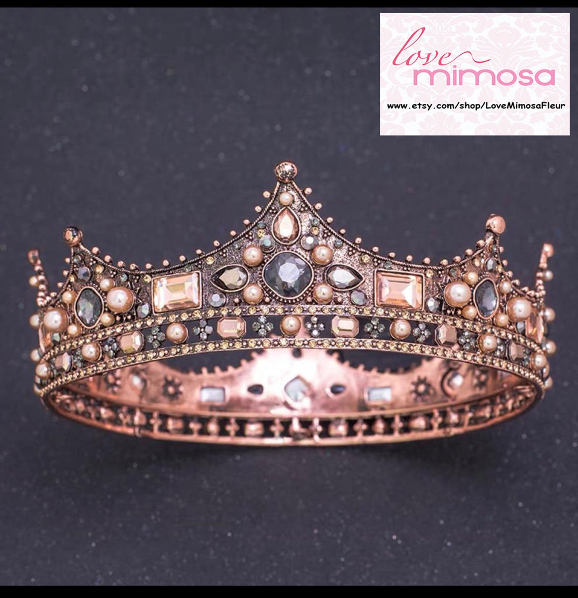 Baroque Style Brass Tiara Bridal Crown Vintage Prom Tiara - Etsy