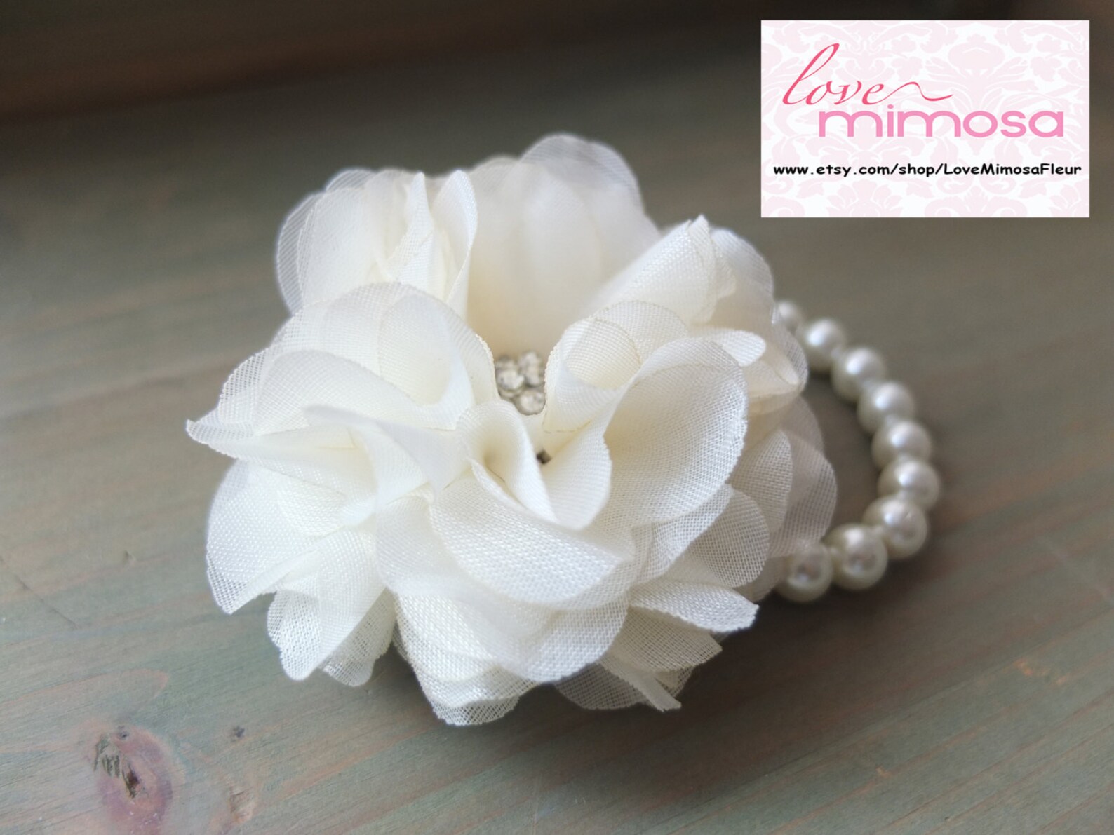 Wrist Corsage Chiffon Flower Corsage Ivory Bridal Corsage - Etsy