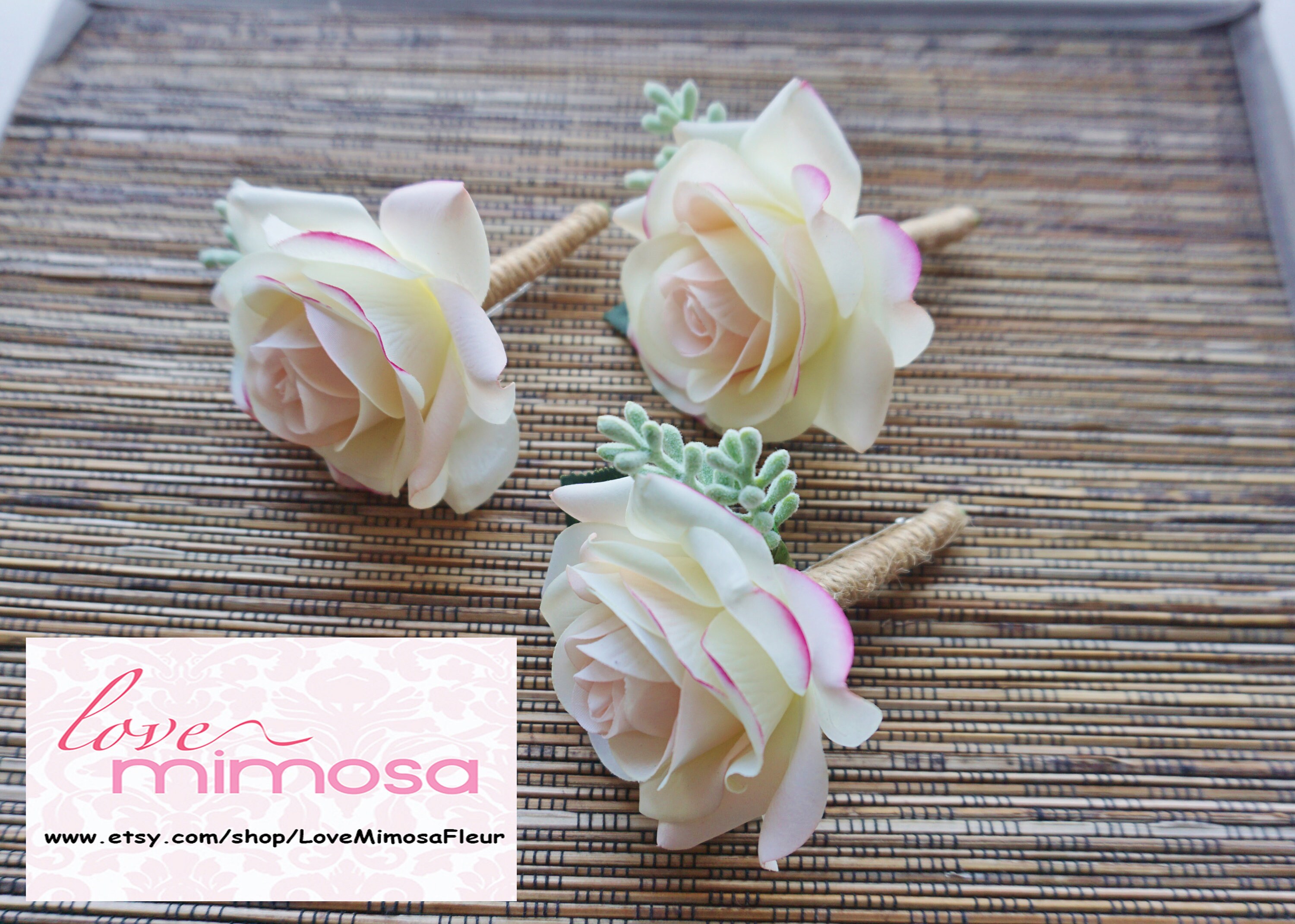 Rustic Boutonniere Blush Pink Rose with burlap Rustic | Etsy