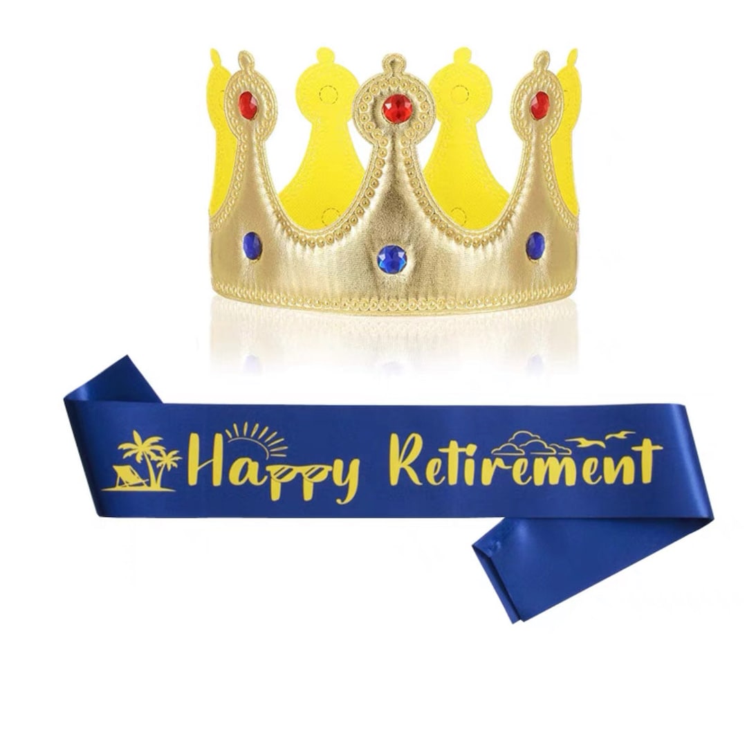 Men's Retirement, Retired Crown, Retired Sash, Mens Gold Crown, Sparkle ...