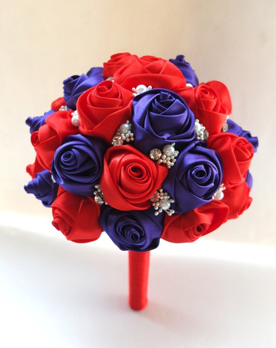 Purple And Red Roses Bouquet