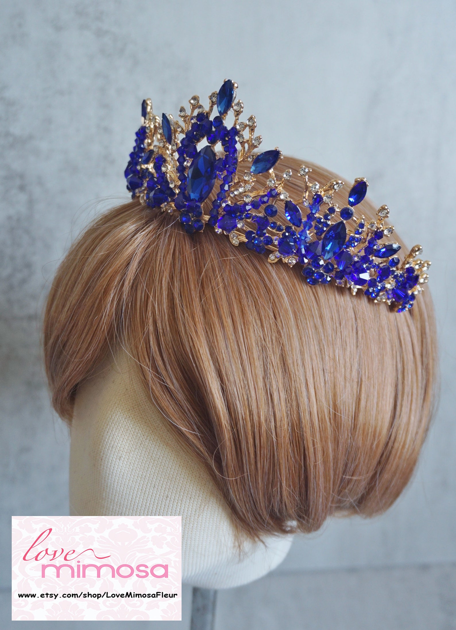 Royal Blue Bridal Tiara Blue Wedding Crown Bridal Crown - Etsy