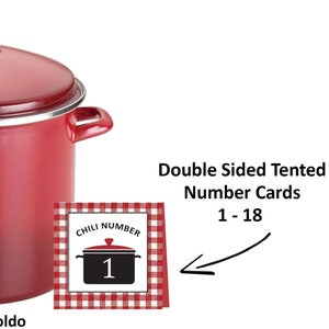 Chili Cook off Tented POT NUMBERS 1 to 18 - Chili Cook off - Chili ...