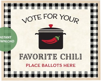 Chili Ballot Sign - Etsy