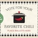 Vote for Your Favorite Chili Sign Chili Cook off Ballot Box - Etsy