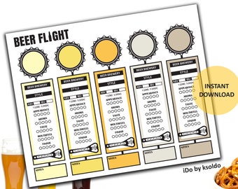 Beer Tasting Flight Printable - Etsy