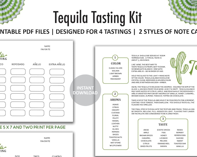 Tequila Tasting Kit Tequila Party Tequila Rating Tequila | Etsy