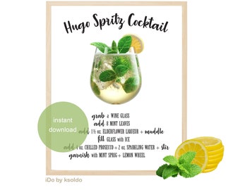 Hugo Spritz Bar Sign Make Your Own Cocktail Hugo Spritz Recipe Cocktail ...