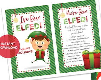 Christmas You've Been Elfed Printable You've Been - Etsy
