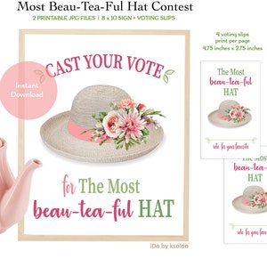 Most Beau-tea-ful Hat Contest Tea Best Hat Contest Fancy Hat Contest ...