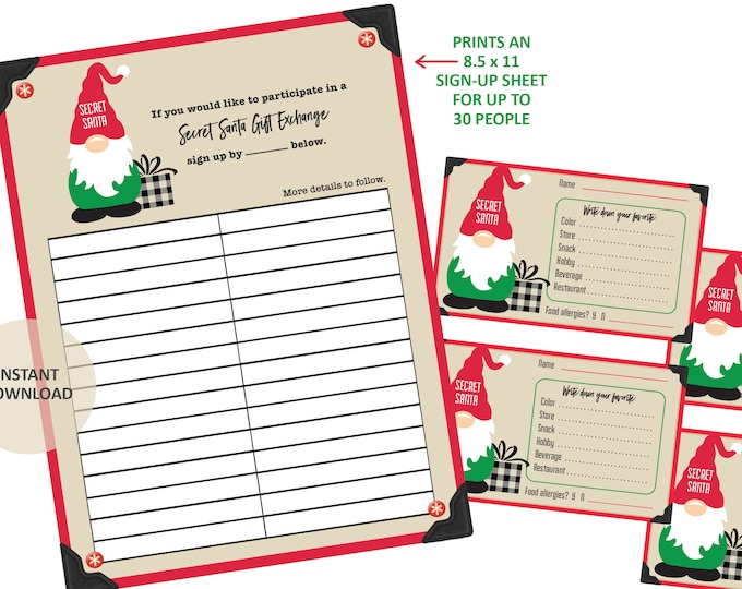 Secret Santa Gift Exchange Kit Secret Santa Gift Exchange Gift Swap ...