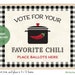Vote for Your Favorite Chili Sign Chili Cook off Ballot Box Sign Chili ...