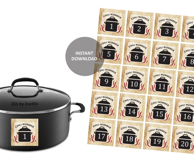Chili Cook off Printable Pot Numbers 1 - 20 - Chili Cook off - Chili ...