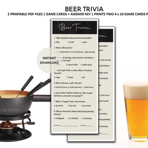 Printable Beer Trivia Game - Beer Tasting Game - Beer Birthday - Beer ...