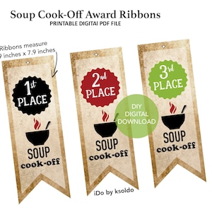 DIY Soup Cook off AWARD RIBBONS - Best Soup Awards - Soup Competition ...
