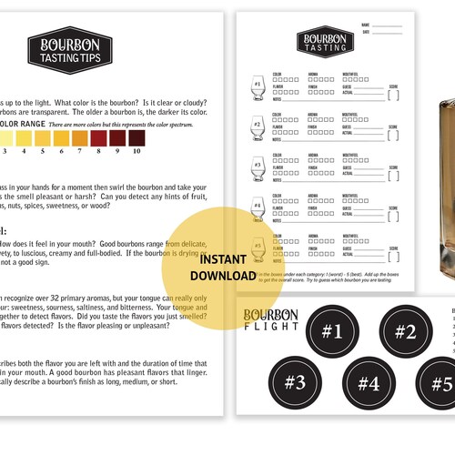 Printable Bourbon Tasting Guide Bourbon Tasting Notes - Etsy