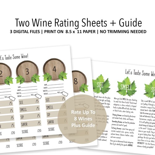 Wine Tasting Pro Printable Guide - Etsy