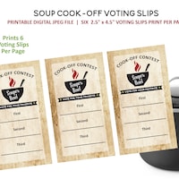 Soup Cook-off Contest Kit, Soup Scorecards, Soup Competition Voting ...