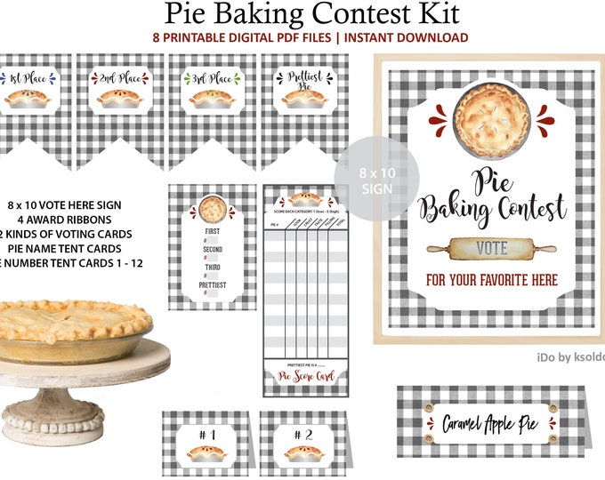 PIE BAKE OFF Contest Kit - Pie Competition - Pie Baking Contest - Pie ...
