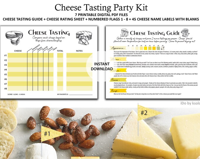 Printable Cheese Tasting Kit - Cheese Tasting Party - Cheese Tasting ...